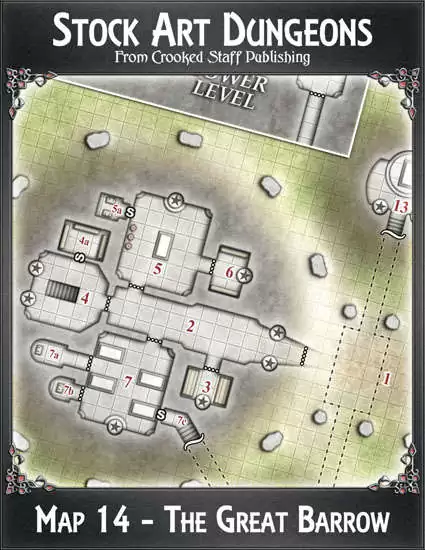 Stock Art Dungeons - Map 14 - The Great Barrow - Crooked Staff ...