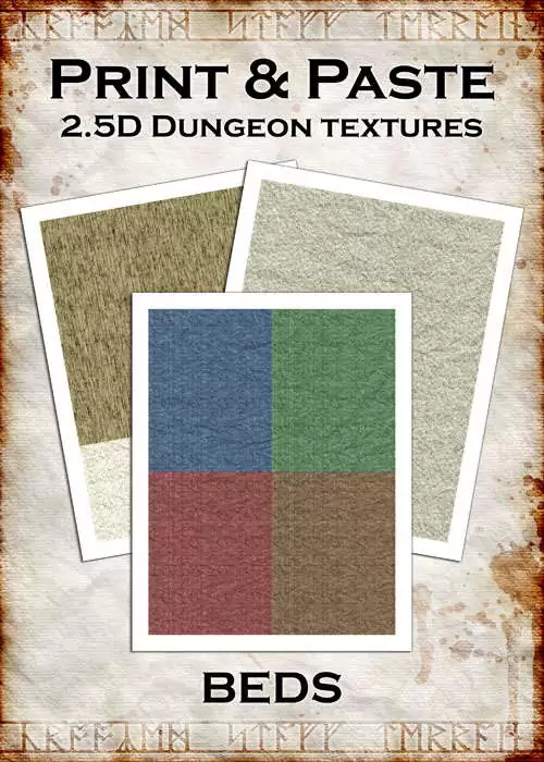Print & Paste Dungeon textures: Beds - Crooked Staff Publishing | Print & Paste | DriveThruRPG