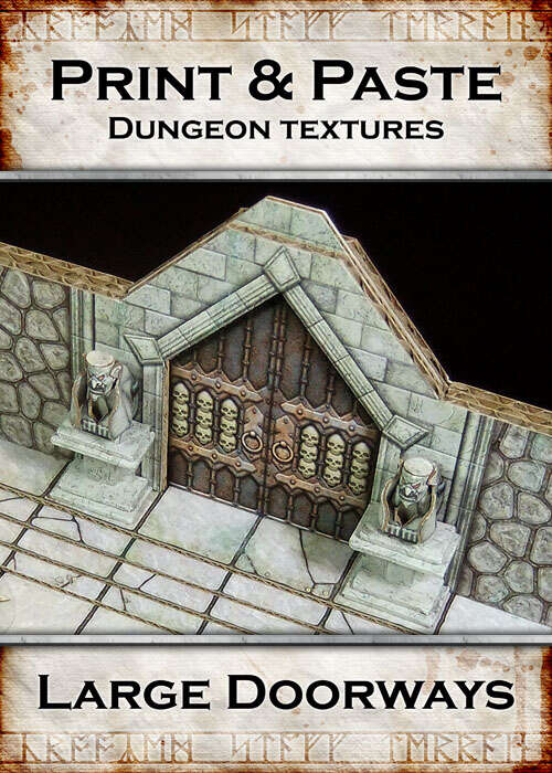 Print & Paste Dungeon textures: Large/Double Doors - Crooked Staff ...