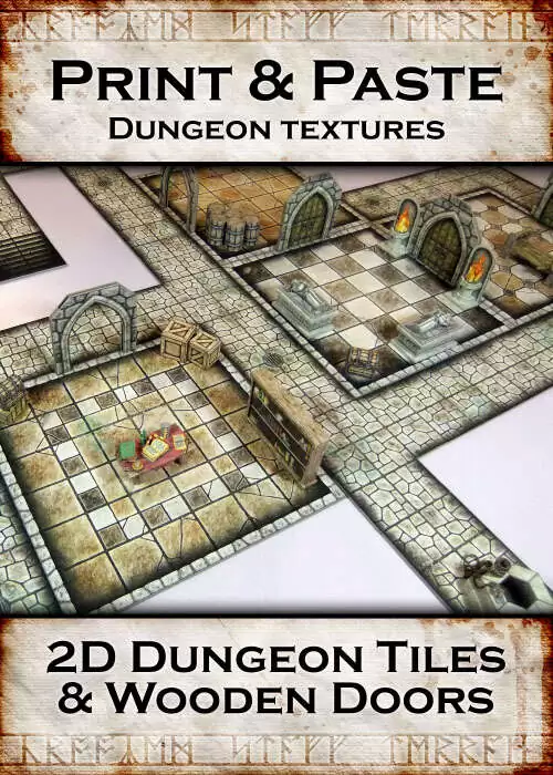 Print & Paste Dungeon Textures: 2D Dungeon Tiles - Crooked Staff ...