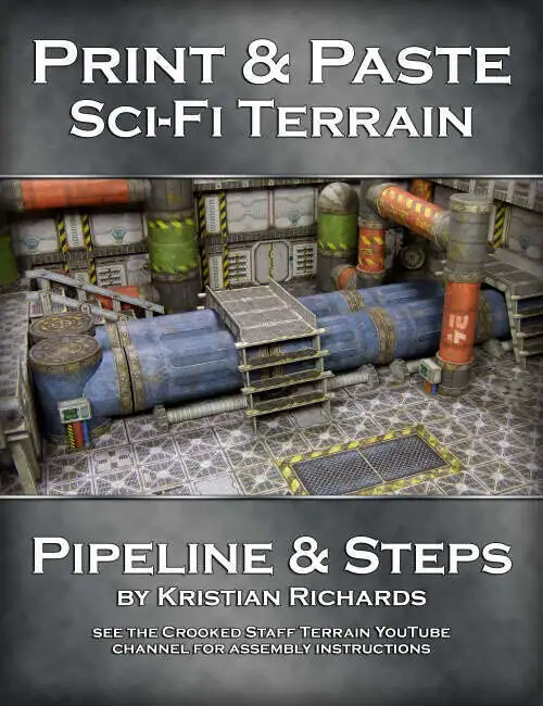 Print & Paste Sci-Fi Terrain : Pipeline & Steps - Crooked Staff Publishing | Print & Paste ...