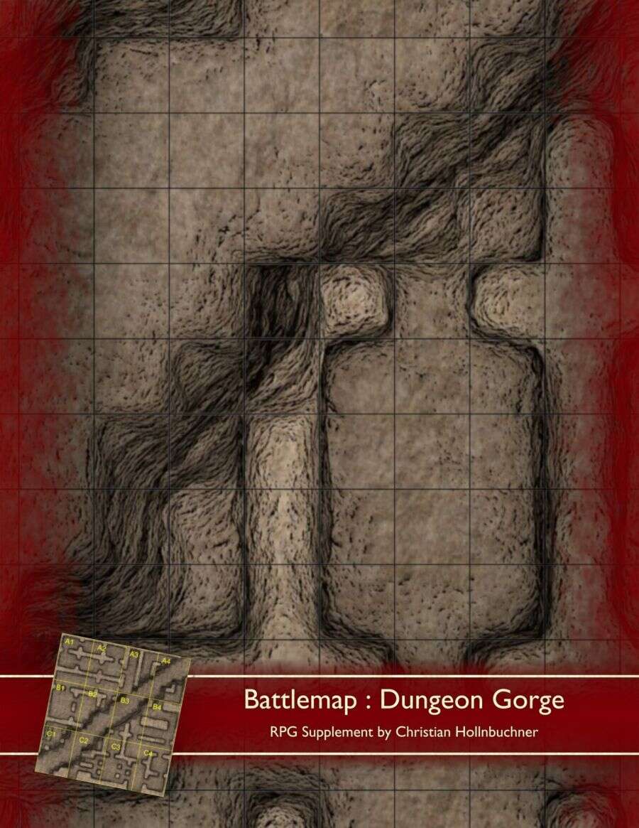 Battlemap : Dungeon Gorge - Christian Hollnbuchner | Battlemaps | DriveThruRPG