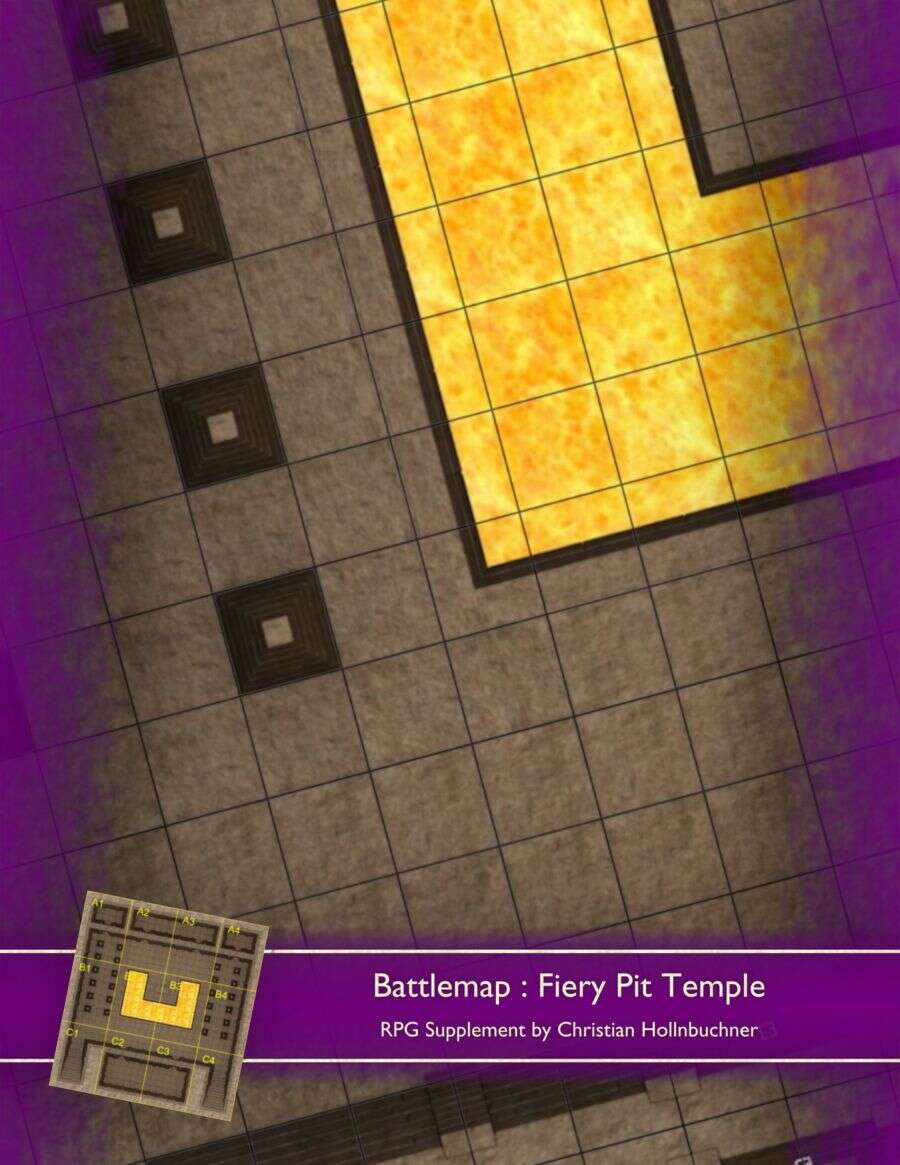 Battlemap : Fiery Pit Temple - Christian Hollnbuchner | Battlemaps ...