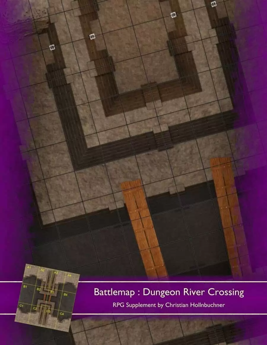 Battlemap : Dungeon River Crossing - Christian Hollnbuchner | Battlemaps | DriveThruRPG