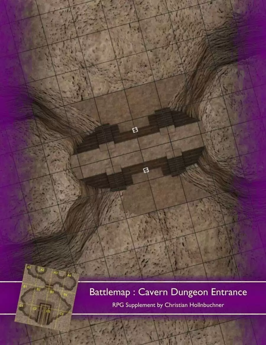 Battlemap : Cavern Dungeon Entrance - Christian Hollnbuchner | Battlemaps | DriveThruRPG