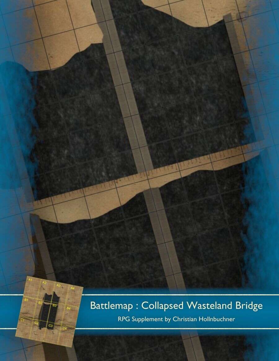 Battlemap : Collapsed Wasteland Bridge - Christian Hollnbuchner ...