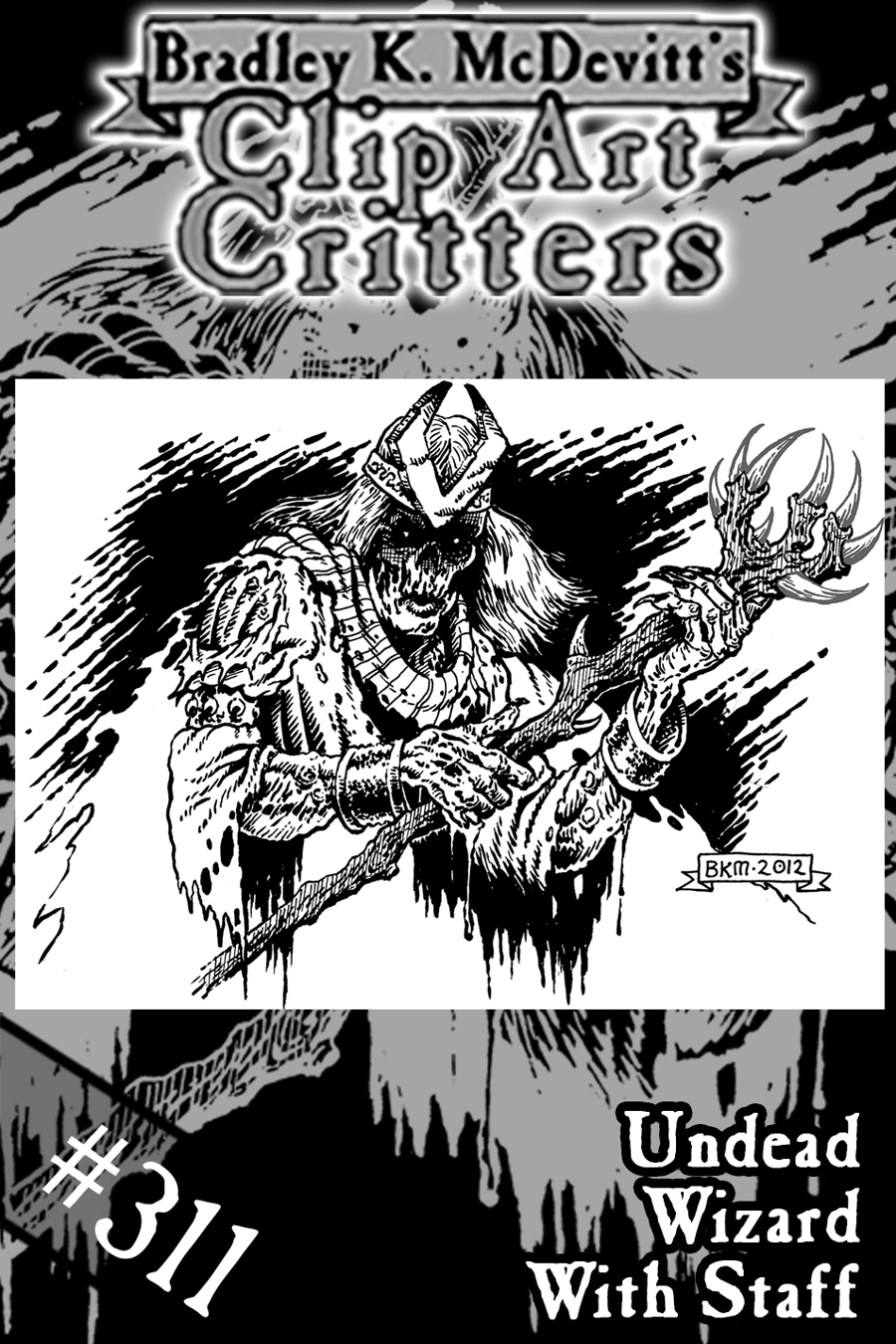 Clipart Critter 311-Undead Wizard With Staff - Postmortem Studios ...
