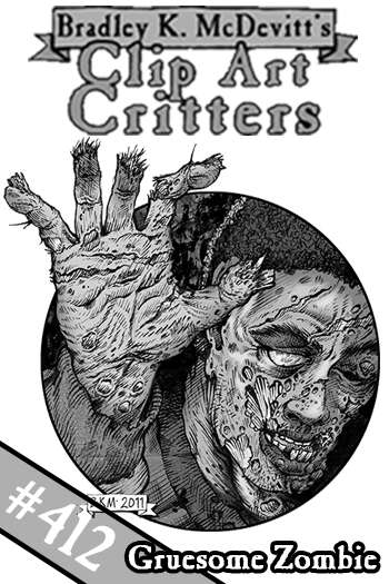 Clipart Critters 412 - Gruesome Zombie - Postmortem Studios | Clipart ...