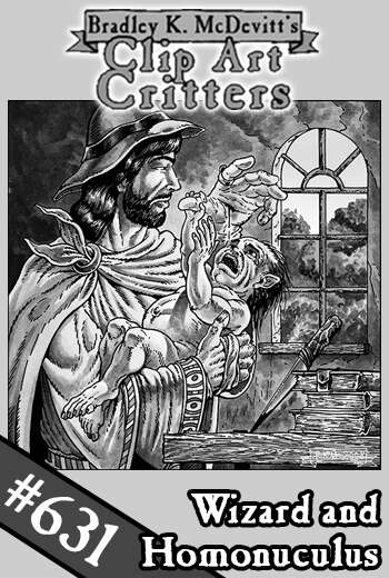 Clipart Critters 631-Wizard and Homonuculus - Postmortem Studios ...