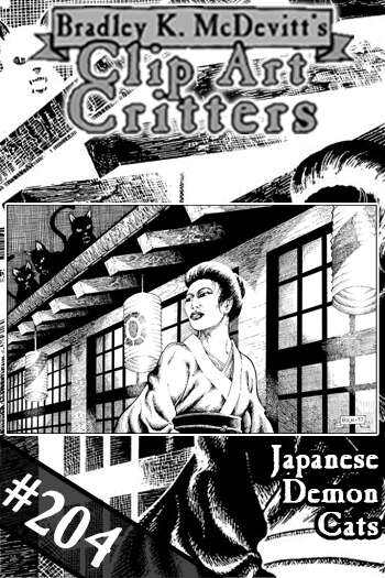 Clipart Critters 204 - Japanese Demon Cats - Postmortem Studios ...