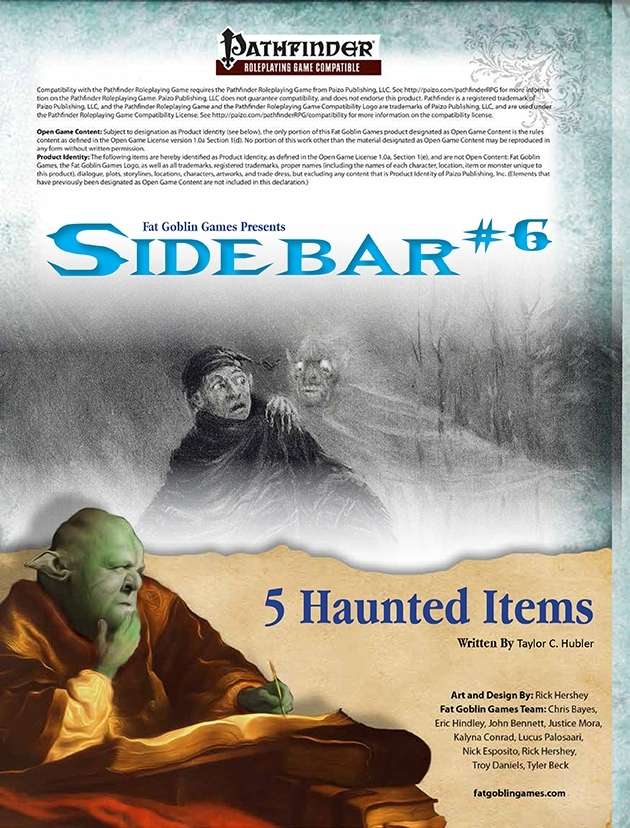 Sidebar #6 - 5 Haunted Items - Fat Goblin Games | Fat Goblin Pathfinder ...
