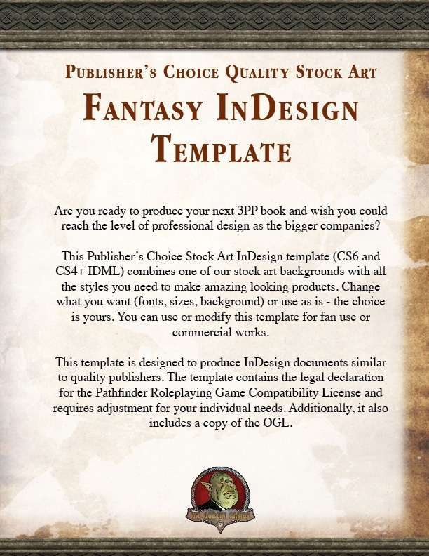 Publisher's Choice - Fantasy InDesign Template - Publisher's Choice ...