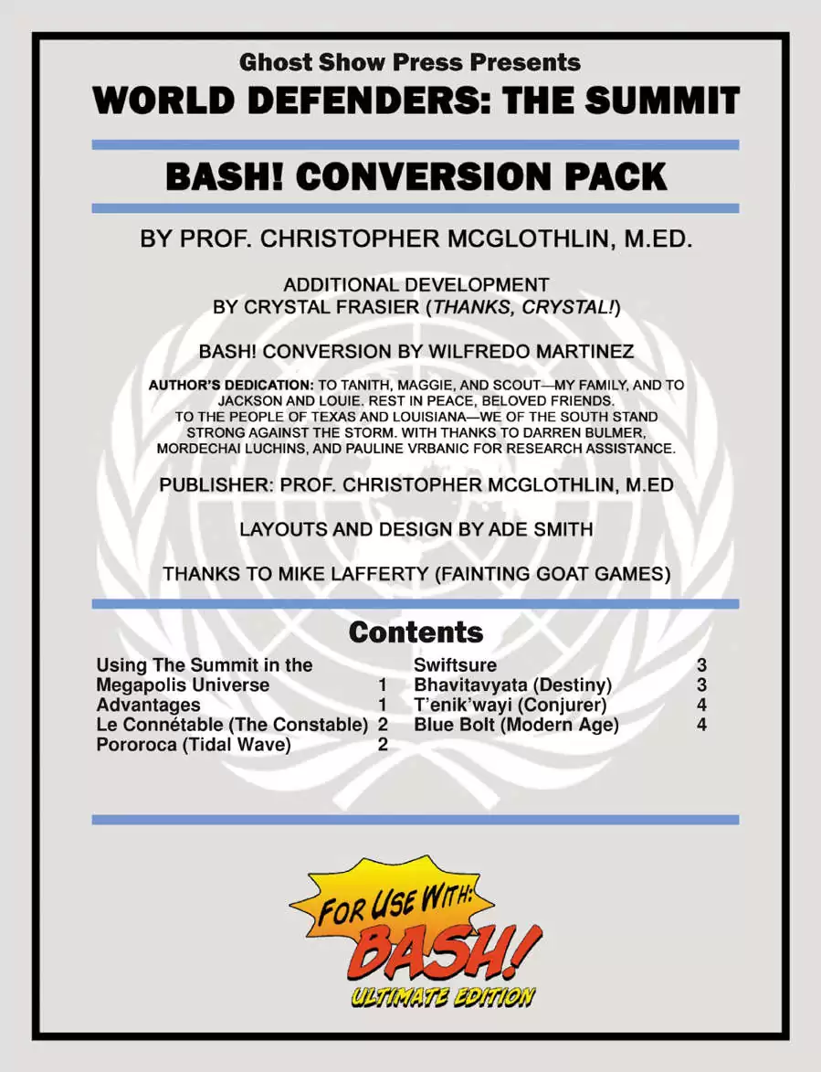 [BASH] World Defenders: The Summit - Fainting Goat Games | DriveThruRPG