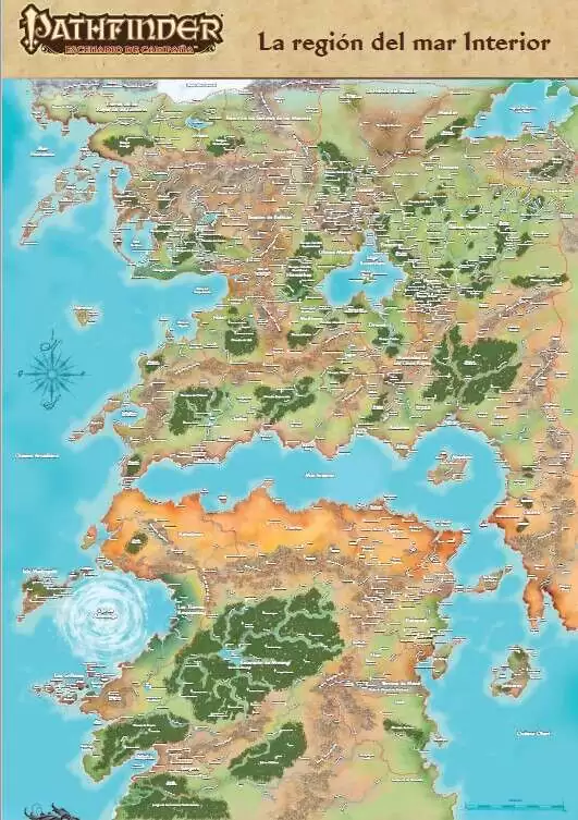 Pathfinder 1ª ed - Mapa de Golarion - Devir | Pathfinder 1st edition ...