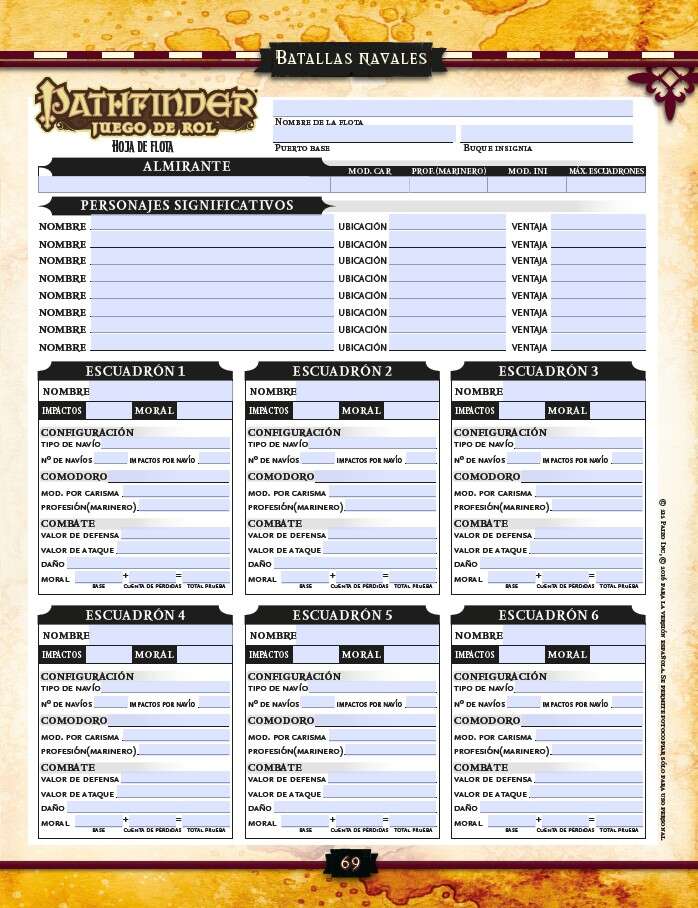 Pathfinder 1ª ed. - Calaveras y grilletes - Hoja de flota editable ...