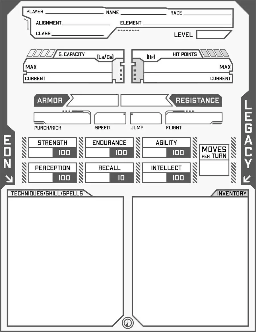 Eon Legacy New Character Sheet - Robert Rankin | Eon Legacy System ...