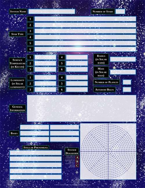 Star System Creation Sheet - Nienhaus Games | DriveThruRPG