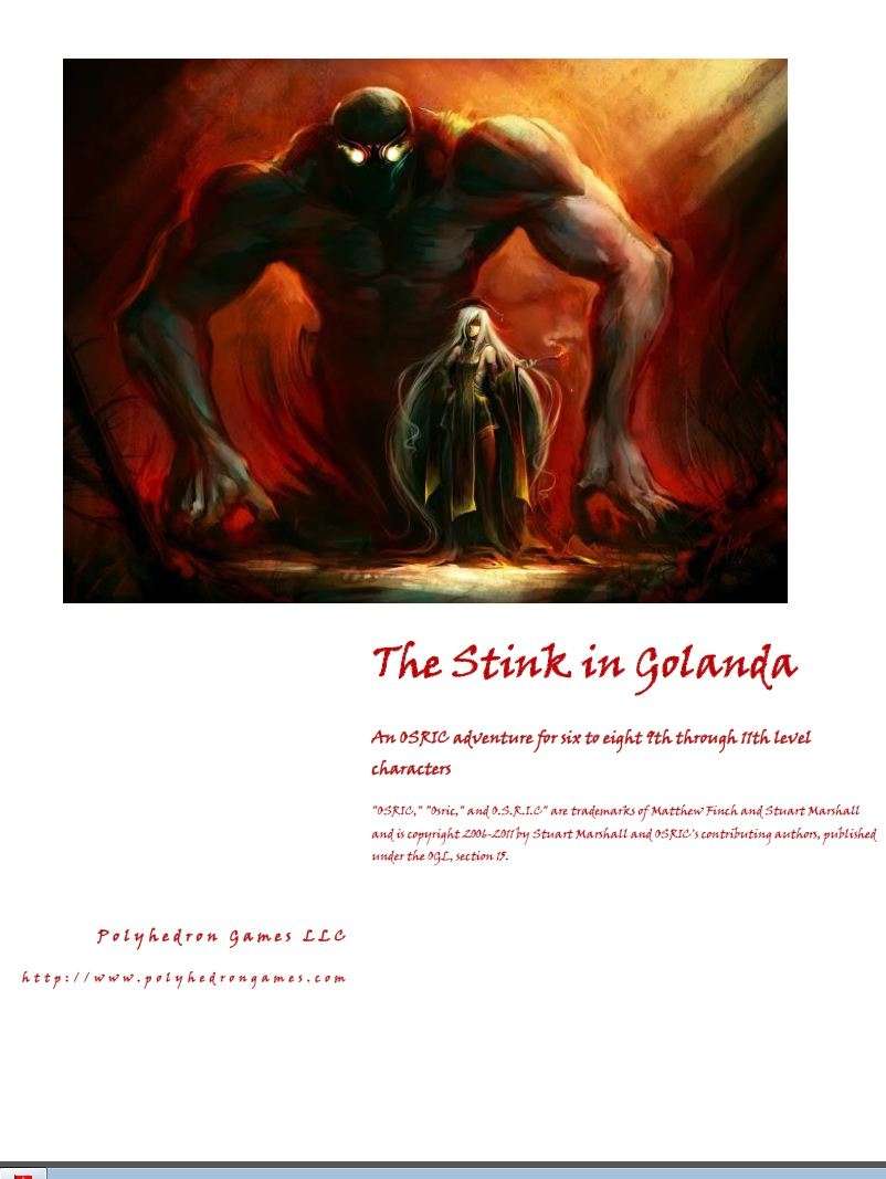The Stink in Golanda - Polyhedron Games LLC | DriveThruRPG