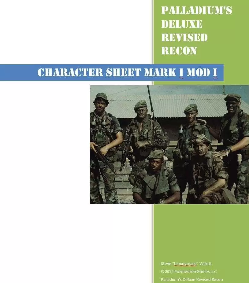 Deluxe Revised Recon Character Sheet - Polyhedron Games LLC | DriveThruRPG