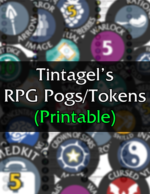 Tintagel's RPG Pogs/Tokens (printable) - Creative Gremlins | DriveThruRPG