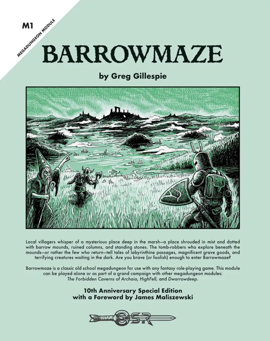 Barrowmaze Complete 10th Anniversary (Monochrome Cover) - OSR ...