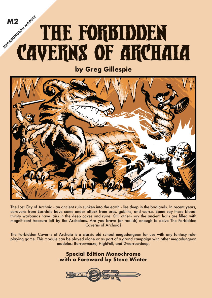 The Forbidden Caverns of Archaia (Monochrome) - OSR Publishing ...
