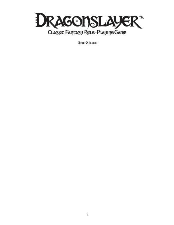 Dragonslayer Role Playing Game Sample - OSR Publishing | DriveThruRPG
