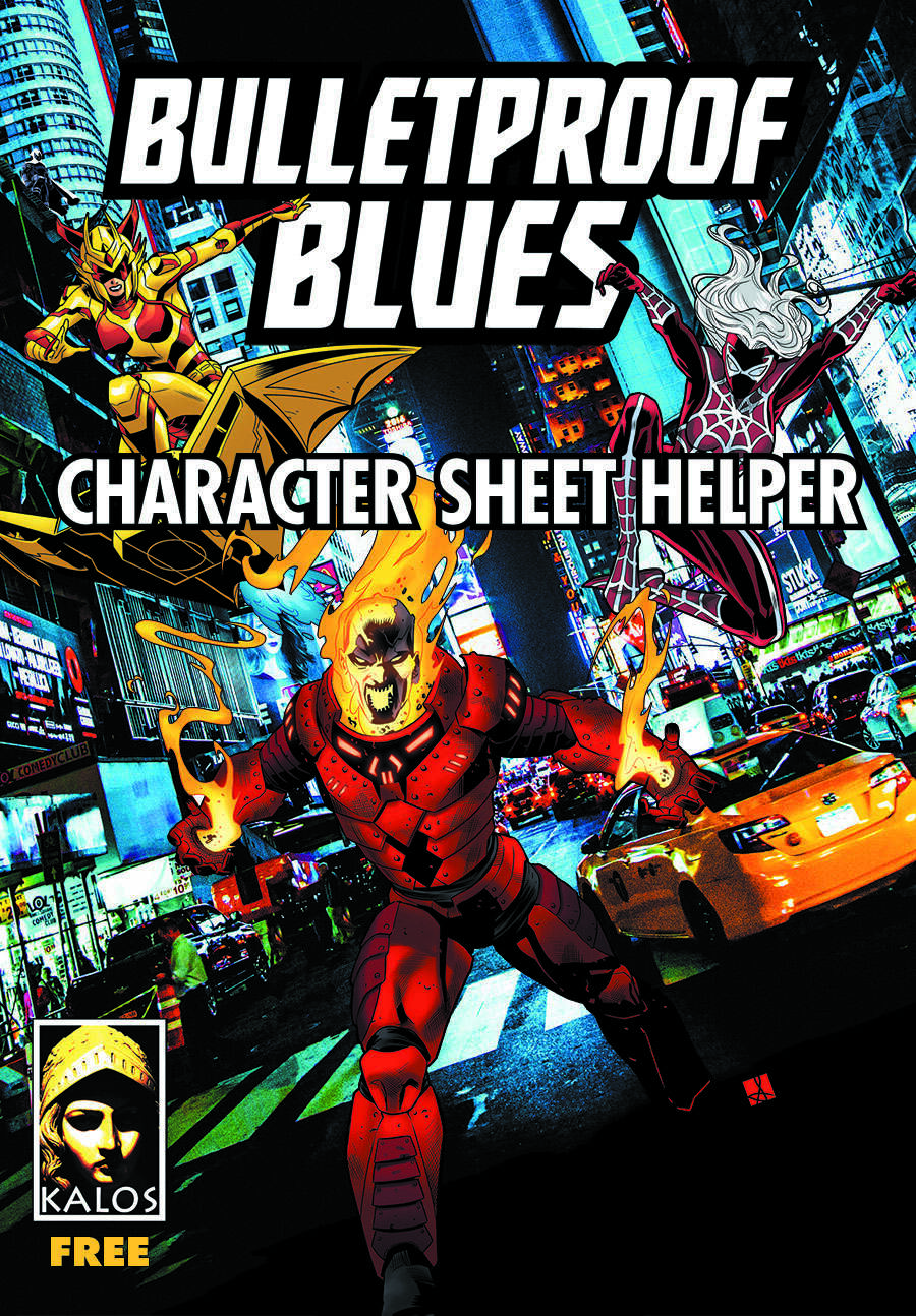 Bulletproof Blues 3 Character Sheet Helper - Kalos Comics | DriveThruRPG