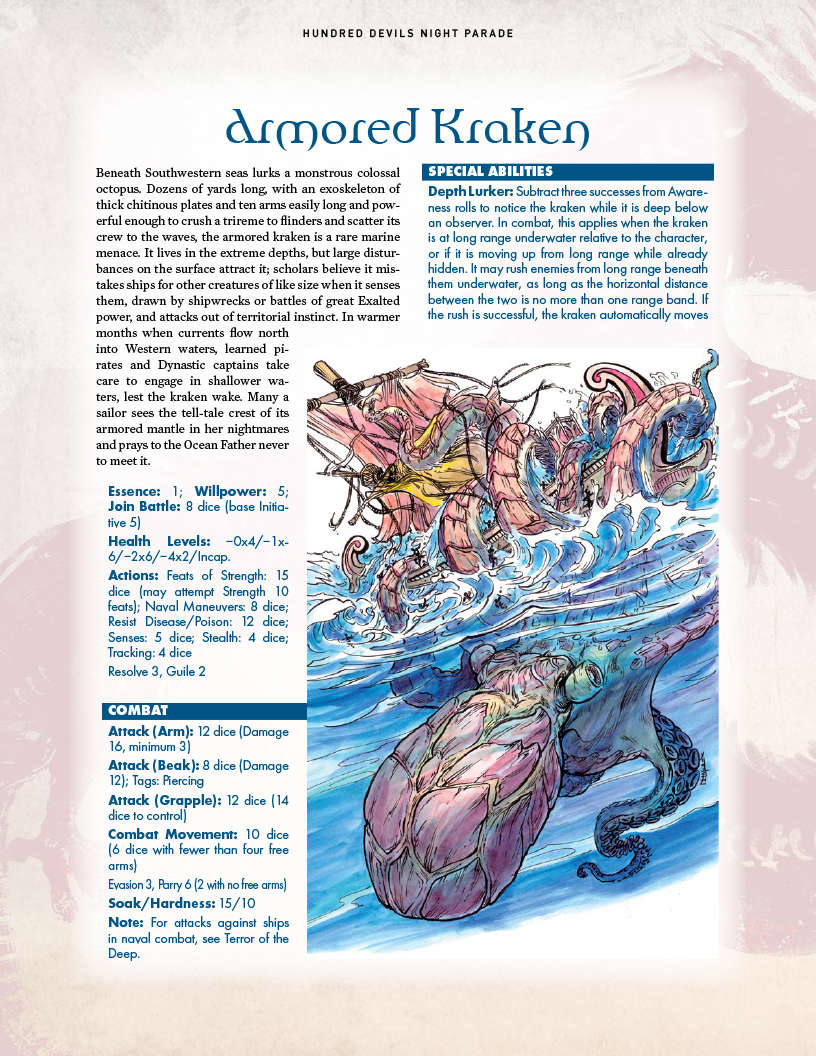 Hundred Devils Night Parade: Armored Kraken and Ghostfisher - Onyx Path ...