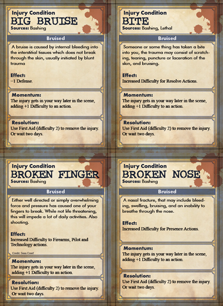 Scion Injury Condition Cards - Onyx Path Publishing | StoryPath Nexus ...