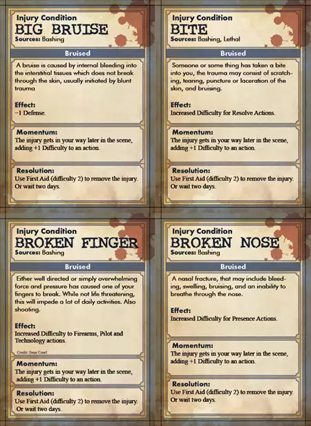Scion Injury Condition Cards - Onyx Path Publishing | StoryPath Nexus ...