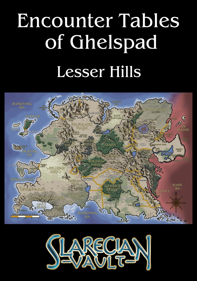 Encounter Tables of Ghelspad - Lesser Hills - Onyx Path Publishing ...
