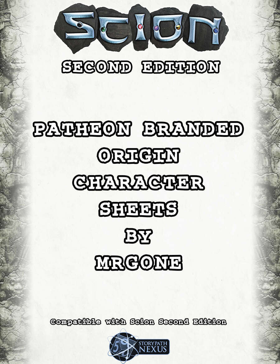 MrGone's Scion: Origin Second Edition Pantheon Branded Character Sheets ...