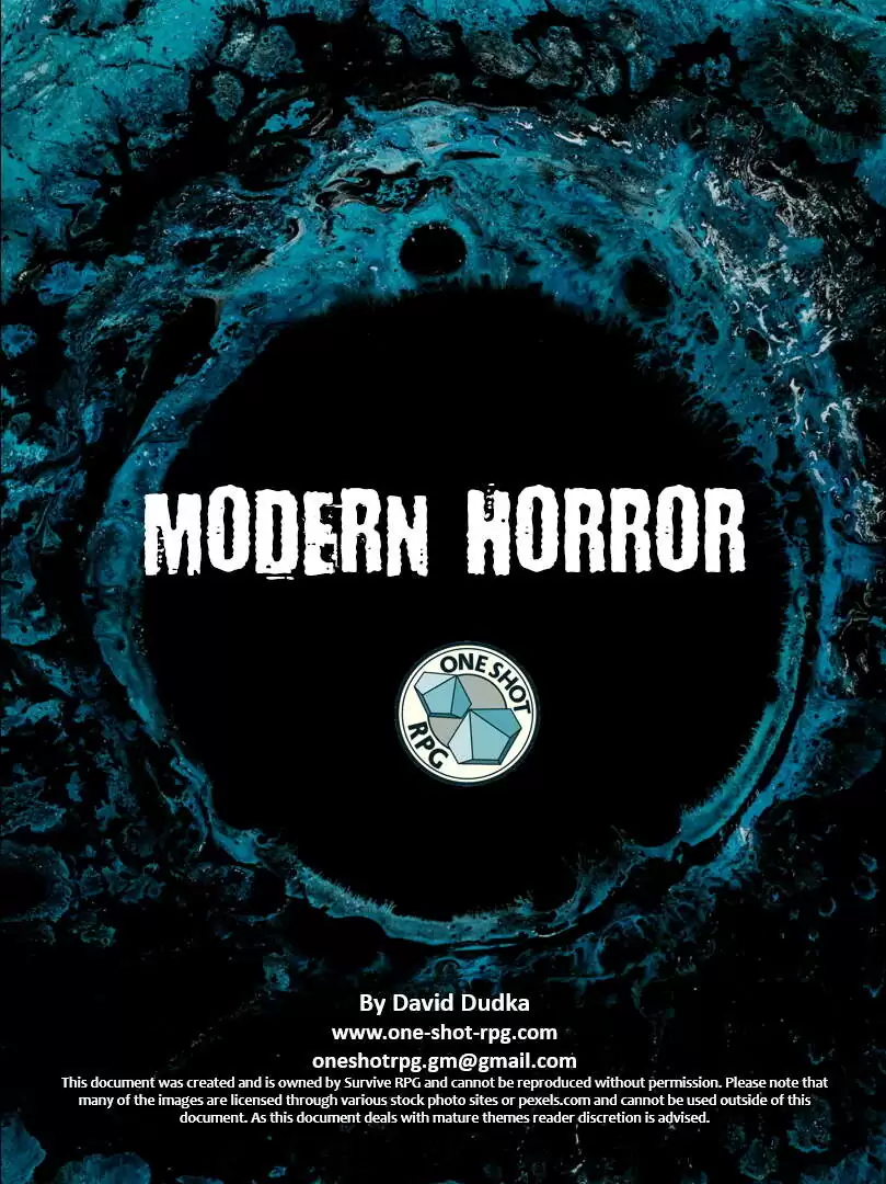 One-Shot RPG System Rules: Modern Horror - One Shot RPG | DriveThruRPG
