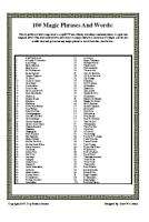 100 Magic Words And Phrases - Dark Quest Games | DriveThruRPG