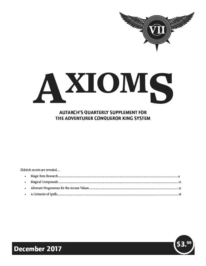 Axioms Issue 7: All About the Arcane - Autarch | Axioms | ACKS | DriveThruRPG