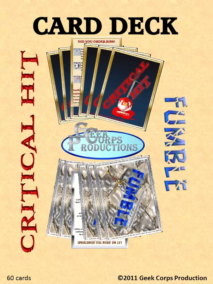 Critical Hit and Fumble Cards pdf - Geek Corps Productions | DriveThruRPG