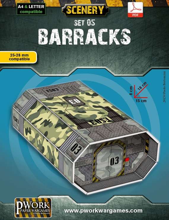 Barracks Cardboard Model - PWORK Paper Wargame | DriveThruRPG