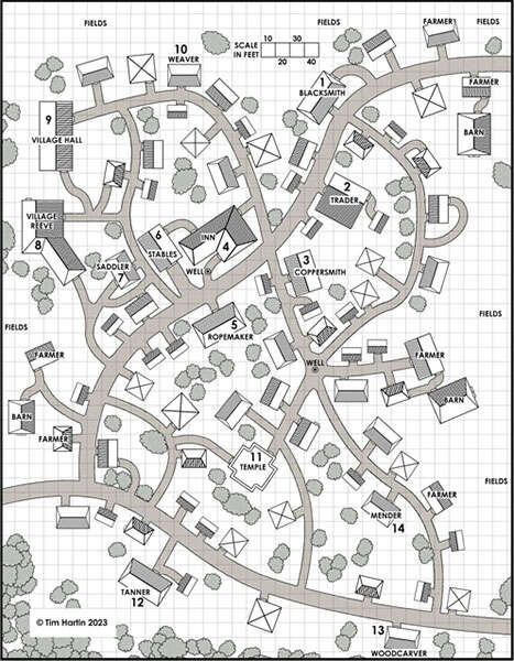 Village Map 002 - Paratime Design | Location Maps | DriveThruRPG