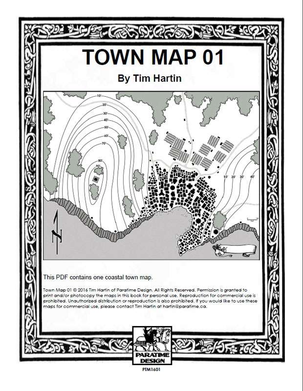 Town Map 01 - Paratime Design | Location Maps | DriveThruRPG