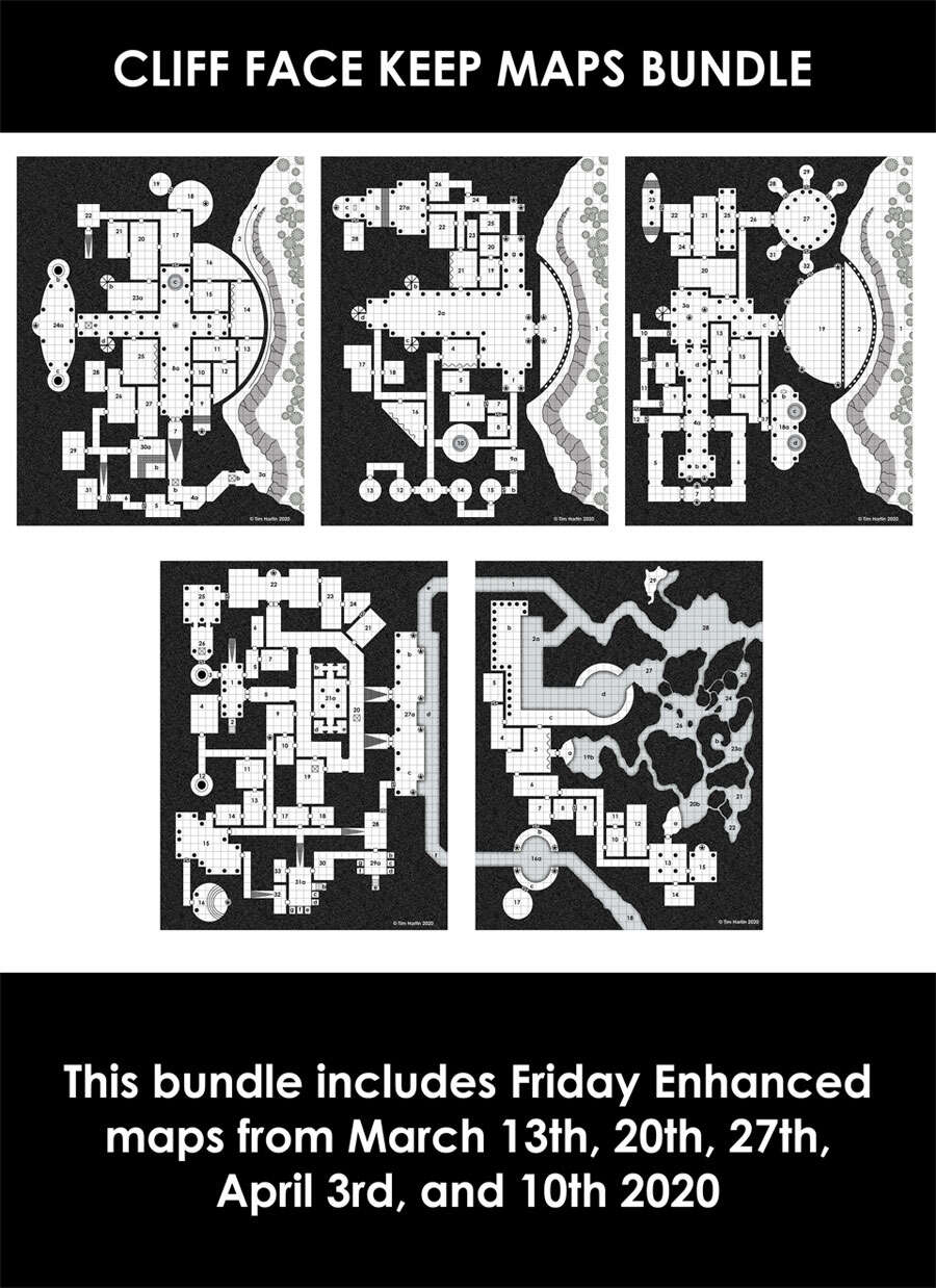 Cliff-Face-Keep [BUNDLE] - Paratime Design | Dungeon Maps | DriveThruRPG