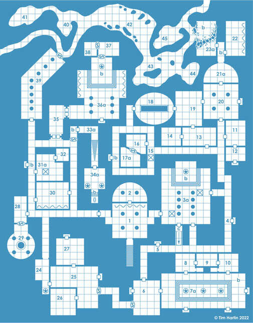 Old School Blue Map #24 - Paratime Design | Dungeon Maps | DriveThruRPG