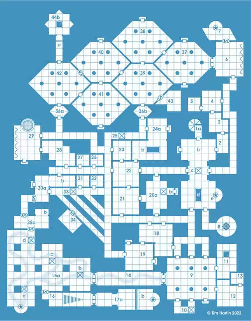Old School Blue Map #25 - Paratime Design | Dungeon Maps | DriveThruRPG