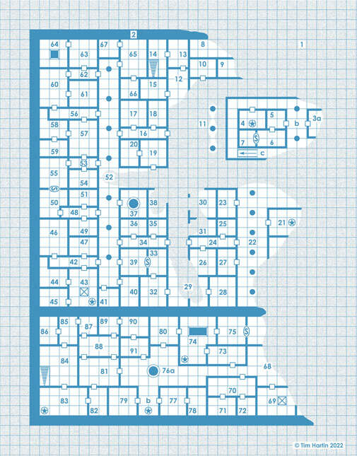 Old School Blue Map #28 - Paratime Design | Dungeon Maps | DriveThruRPG