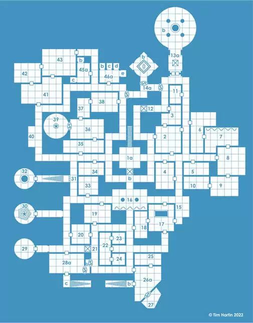 Old School Blue Map #33 - Paratime Design | Dungeon Maps | DriveThruRPG