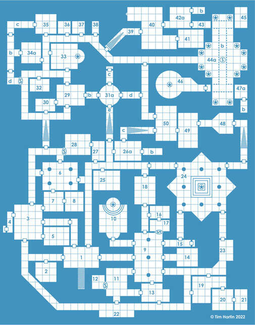 Old School Blue Map #44 - Paratime Design | Dungeon Maps | DriveThruRPG