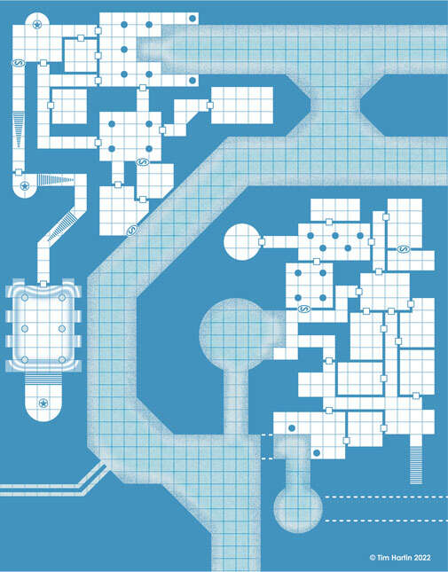 Old School Blue Map #47 - Paratime Design | Dungeon Maps | DriveThruRPG