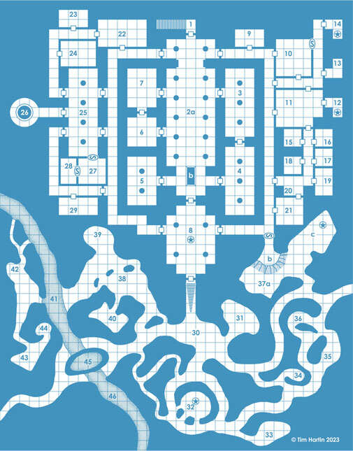 Old School Blue Map #54 - Paratime Design | Dungeon Maps | DriveThruRPG