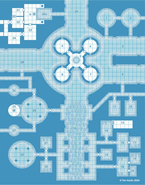 Old School Blue Map #108 - Paratime Design | Dungeon Maps | DriveThruRPG