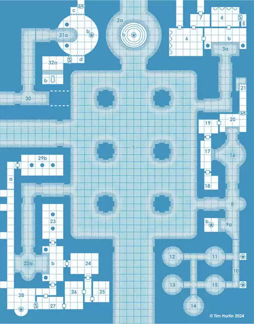 Old School Blue Map #111 - Paratime Design | Dungeon Maps | DriveThruRPG